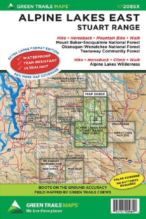 Green Trails Map 208SX - Alpine Lakes East Stuart Range | REI Co-op