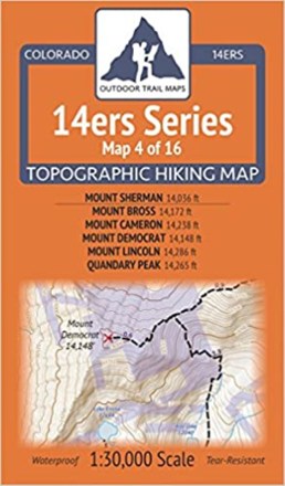 Outdoor Trail Maps Colorado 14ers Series Map: Mount Sherman, Mount ...