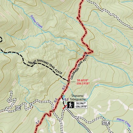 Outdoor Trail Maps Colorado 14ers Series Map - Mount Shavano ...