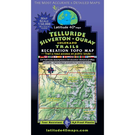 Latitude 40 Maps Telluride-Silverton-Ouray Trails Recreation Topo Map ...